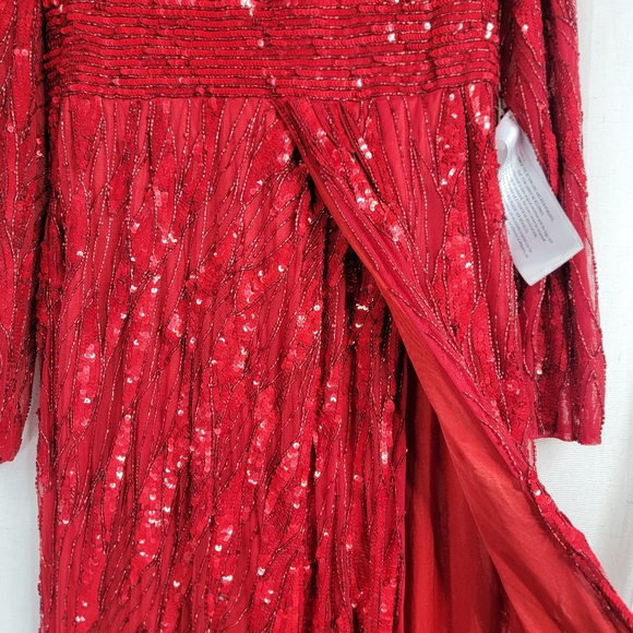 Mac Duggal | Dresses | Mac Duggal Size 6 Open Back Blood Red Beaded ...